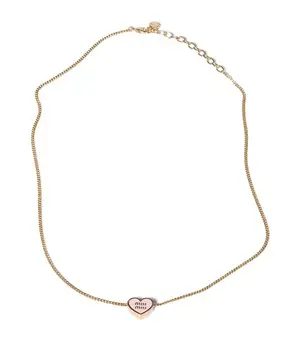 Miu Miu Heart Pendant Necklace - Metallic