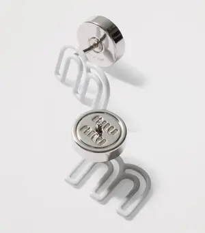 Miu Miu M Logo Stud Earrings