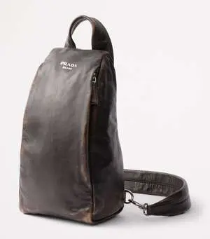 Prada Distressed Leather Cross-body Bag