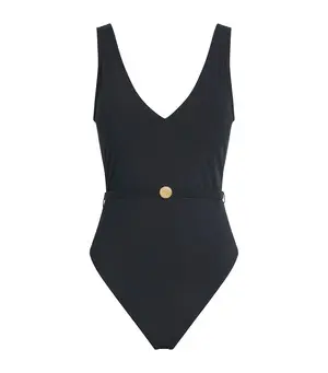 Tory Burch Belted Romy Swimsuit - Black