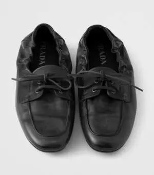 Prada Antiqued Leather Shuffle Loafers