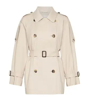 Max Mara Water-repellent Short Trench Coat - Beige