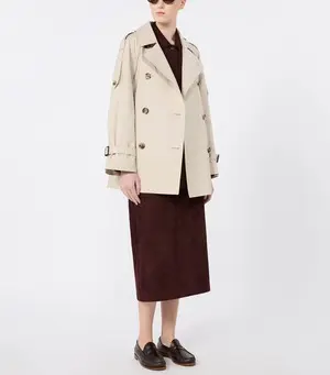 Max Mara Water-repellent Short Trench Coat - Beige