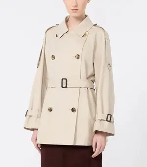 Max Mara Water-repellent Short Trench Coat - Beige