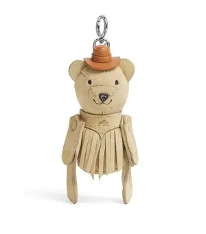 Polo Ralph Lauren Suede Western Polo Bear Bag Charm - Beige