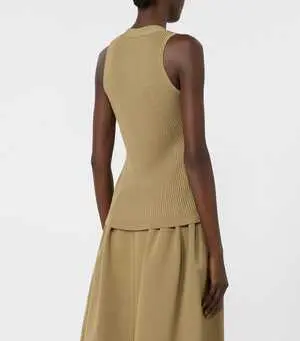 Max Mara Knitted Contrast-trim Waistcoat
