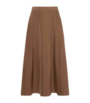 Max Mara Taffeta Maxi Skirt - Gold