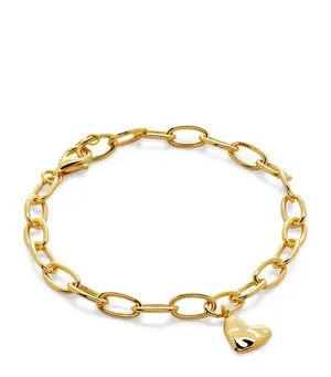 Monica Vinader Vermeil Heart Charm Bracelet - Gold