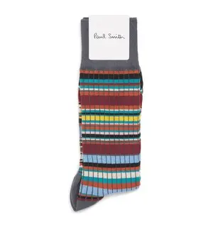 Paul Smith Ribbed Signature Stripe Socks - Grey