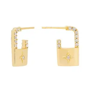 LAVANI JEWELS White / Gold White Goldplated Bianca Earrings - White/gold