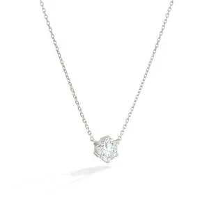 SHABELLA NYC Classic Round Crystal Necklace - Silver