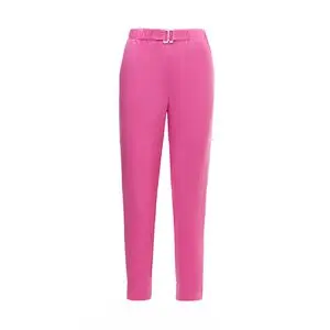 NISSA Belted Viscose Pants - Pink