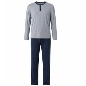 ZD ZERO DEFECTS Long Modal Pyjamas Italy Navy - Blue