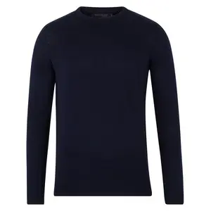 PAUL JAMES KNITWEAR Extra Fine Merino Wool Calington Crew Neck Jumper Navy - Blue