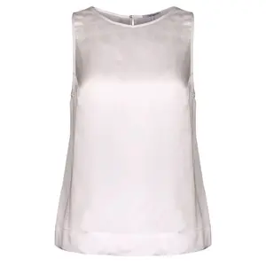 OH!ZUZA NIGHT&DAY Echo – Cream Satin Viscose Top With Side Slits