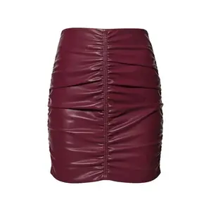 AGGI BY HALEWSKI Vegan Leather Mini Skirt - Purple