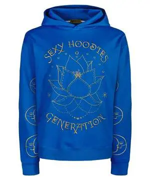 MIRACLES MANIFESTER Love Affirmation Embroidered Hoodie - Blue