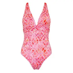 SOPHIA ALEXIA Marble Mosaic Santorini Swimsuit - Red