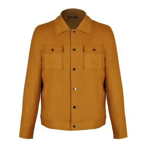 DAVID WEJ Hugo Linen Trucker Jacket Mustard - Yellow