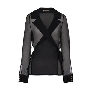 ANSE VICTORIN Eva Silk Chiffon Blouse - Black