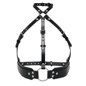 HAUTE CUIR Overbust Leather Harness - Black