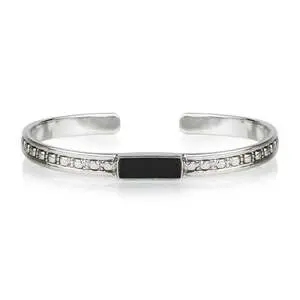 CHARLOTTE'S WEB JEWELLERY Black / Silver Maharani Black Onyx Cuff Bracelet - Black/silver