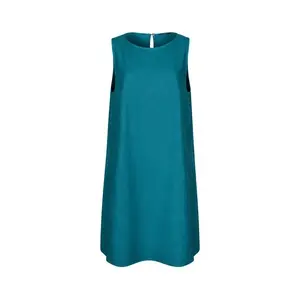 OH!ZUZA NIGHT&DAY Green / Blue Echo Viscose Midi Dress With Pockets Turquoise - Green/blue