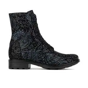 EMBASSY LONDON USA Blue / Black / Silver Laviva High Black & Blue & Silver Floral - Blue/black/silver