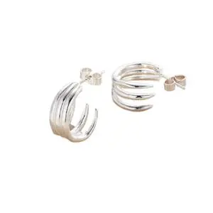POSH TOTTY DESIGNS Talon Open Hoop Earrings - Silver