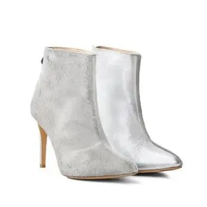 ROSAMUND MUIR LONDON Paulina Duo Texture Ankle Boots - Silver