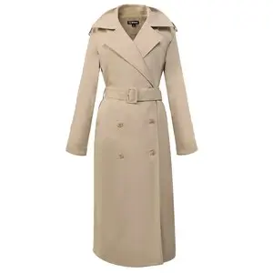 SMART AND JOY Classic Trench Coat With One Flap Beige
