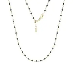 KAMARIA Enamel Beaded Chain Necklace Enamel - Black