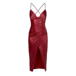 AGGI BY HALEWSKI Tessa Chili Pepper Midi Dress - Red