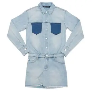 CIRCULAR PATH Jordan Denim Dress Ice -indigo - Blue