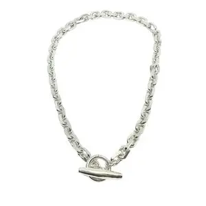 TG-JEWELLERY BY TAMARA GERVASIO Rectangular Trace Choker T-bar Necklace – Sterling - Silver