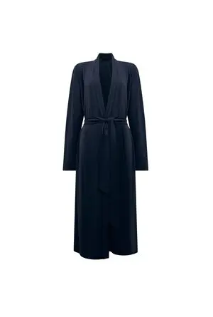 JAMES LAKELAND Navy Jersey Longline Cardigan - Blue