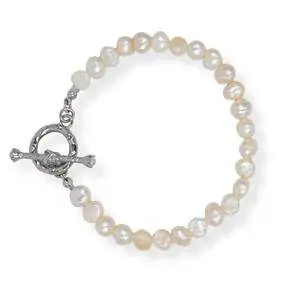 MARTINA ROZENBERG SMIRA JEWELRY Ondaluz Minimal Pearl Bracelet - Silver