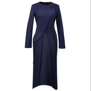 SMART AND JOY Asymmetric Structural Lines Dress Navy - Blue