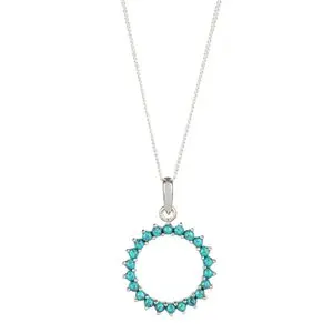 CHARLOTTE'S WEB JEWELLERY Halo Radiance Large Necklace Turquoise - Silver
