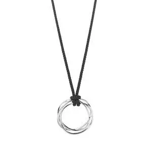MURU Karma Circle Cord Necklace - Silver