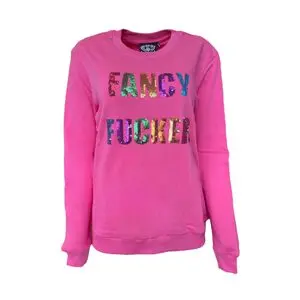 ANY OLD IRON Rainbow Fancy Fucker Sequin Sweatshirt - Pink