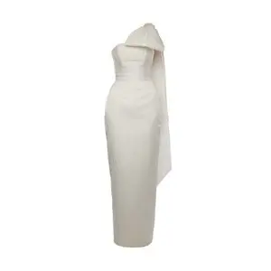 Baé Special Moments Gigi Dress + Cape Bow - White