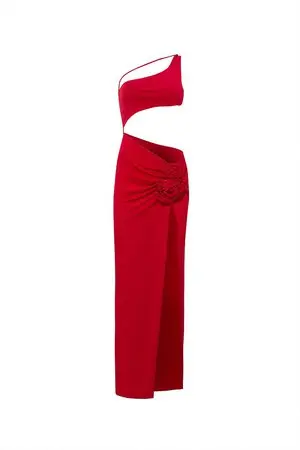 LUNA B Long Flame Dress – Fuchsia