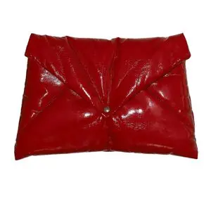 JULIA ALLERT Glossy Patent Envelope Clutch Bag - Red