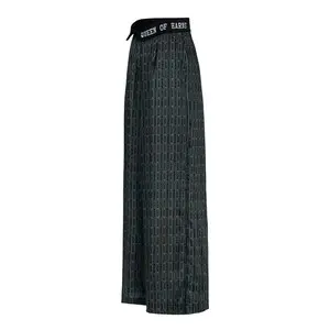 VAZAF Monogram Stripe Tailored Wide-leg Trousers - Black
