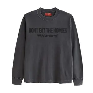 DONT EAT THE HOMIES Grey / Black Three D Long Sleeve Charcoal