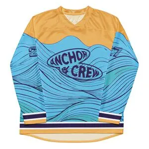 ANCHOR & CREW Deep Waves Pattern Recycled Fabric Hockey Jersey