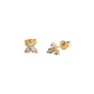 CLAIRE HILL DESIGNS Triple Sparkly Mini Stud Earrings - Gold