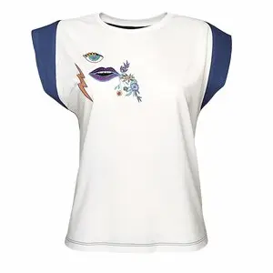 LALIPOP DESIGN Embroidered Motif Cotton T-shirt - Blue