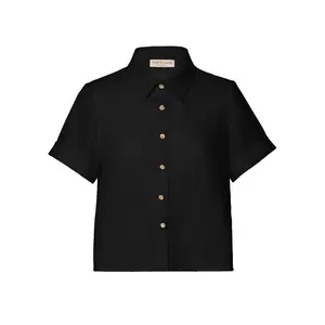ANSE VICTORIN Sarah Linen Shirt - Black